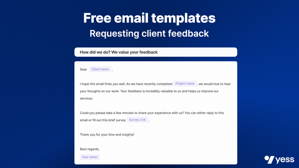 Email templates for requesting client feedback